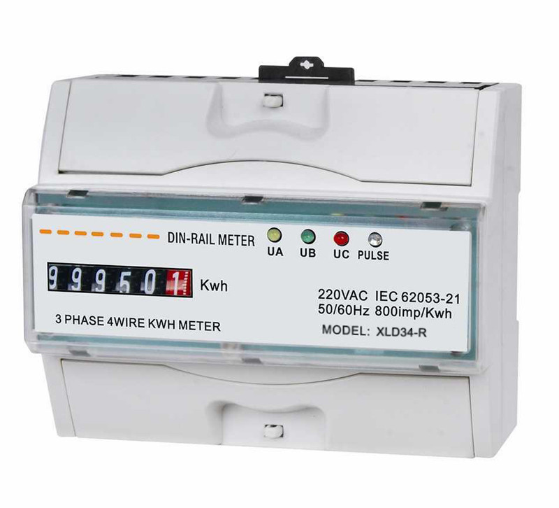 Portable 3 phase din rail kwh meter with Drum Register AC 230 Volt 50Hz ...